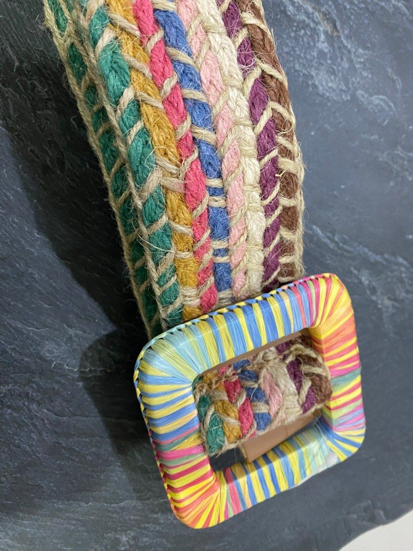 Colourful rattan belt rainbow, Women's Fashion, Watches & Accessories ...