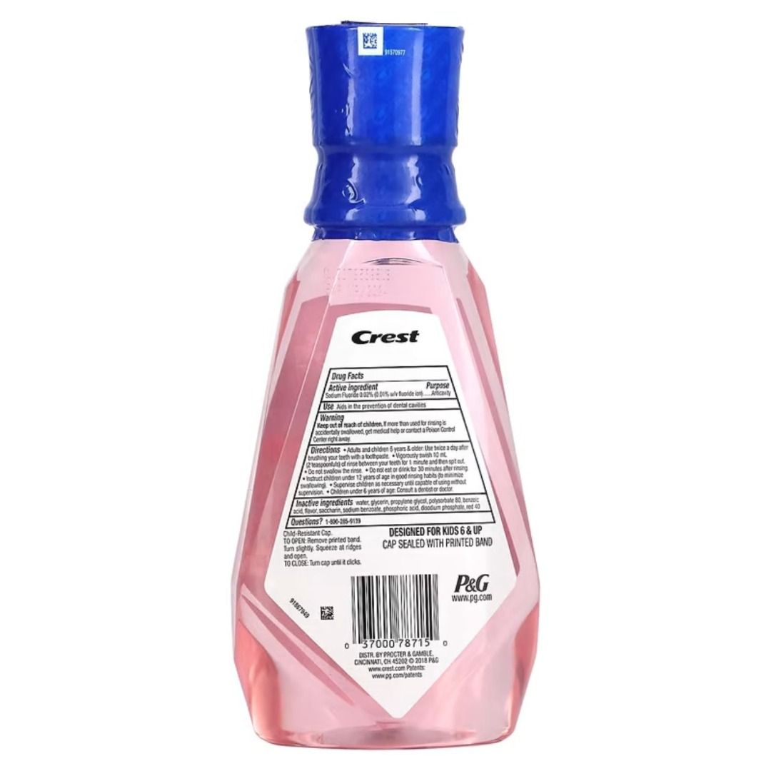 Crest Kids Anticavity Mouthwash Fluoride Rinse Alcohol Free 500ml ...