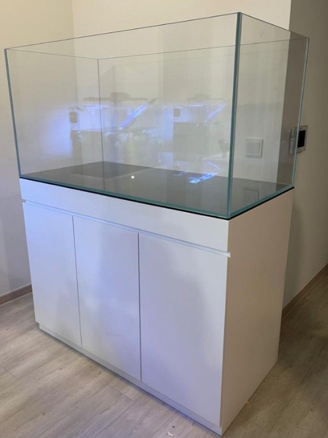 Crystal clear glass fish tank with solid wood cabinet (New), Pet ...