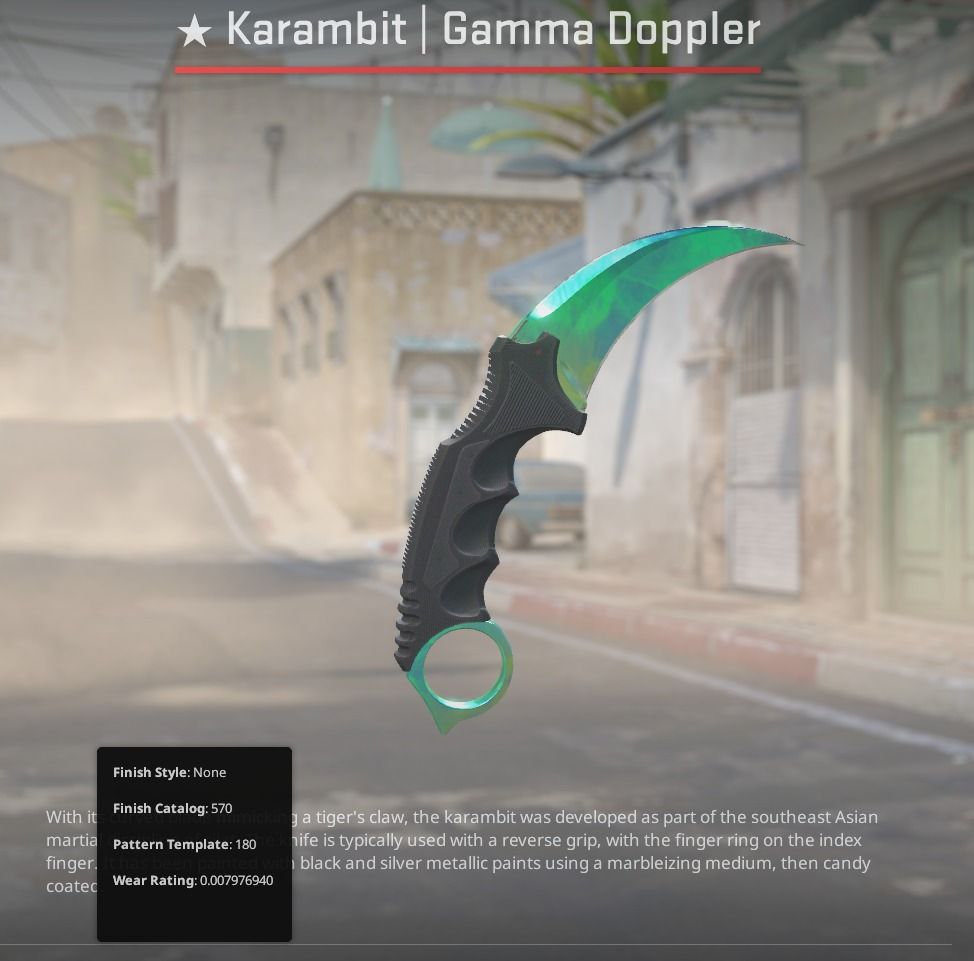 CS2 Karambit Gamma Doppler Phase 2 (Fake Emerald), Video Gaming, Gaming ...