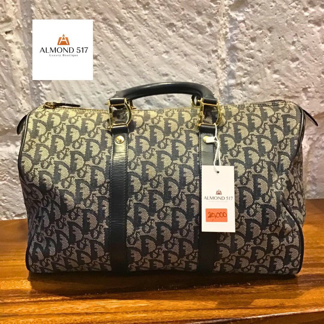 Dior Boston Bag Blue, Luxury, Bags & Wallets on Carousell