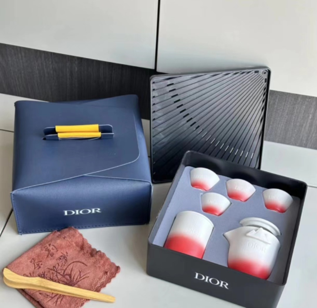 Dior tea set leather bag gift box, Furniture & Home Living, Kitchenware ...