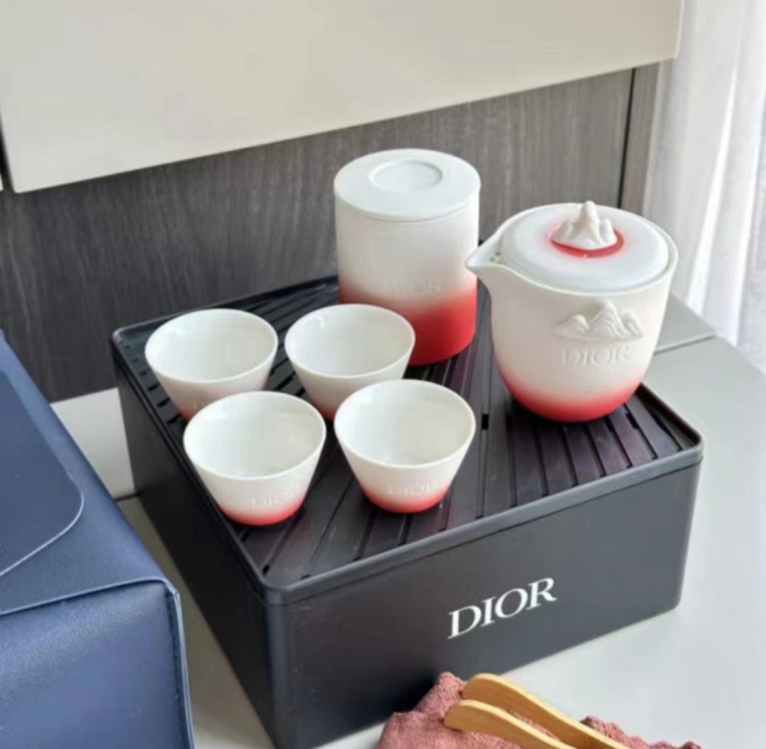 Dior tea set leather bag gift box, Furniture & Home Living, Kitchenware ...