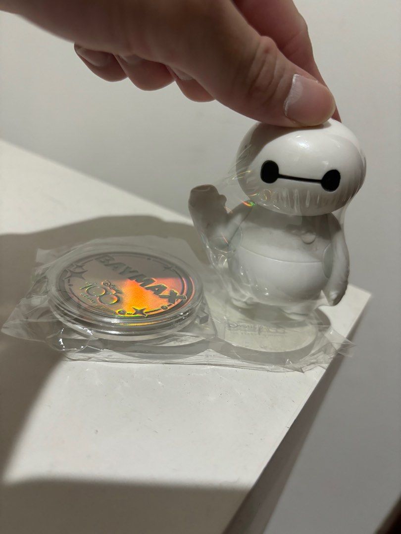 Disney 100 Baymax collectible standing with coin figurine, Hobbies ...