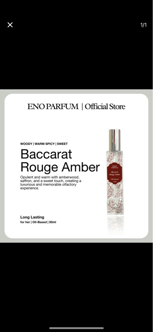 Eno Parfum- Baccarat Rouge Amber 50 ML, Beauty & Personal Care ...