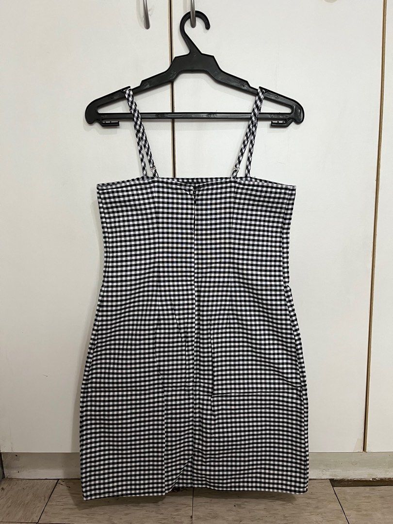 ForMe Black and White Checkered Sleeveless Dress, Women's Fashion, Dresses & Sets, Dresses on ...