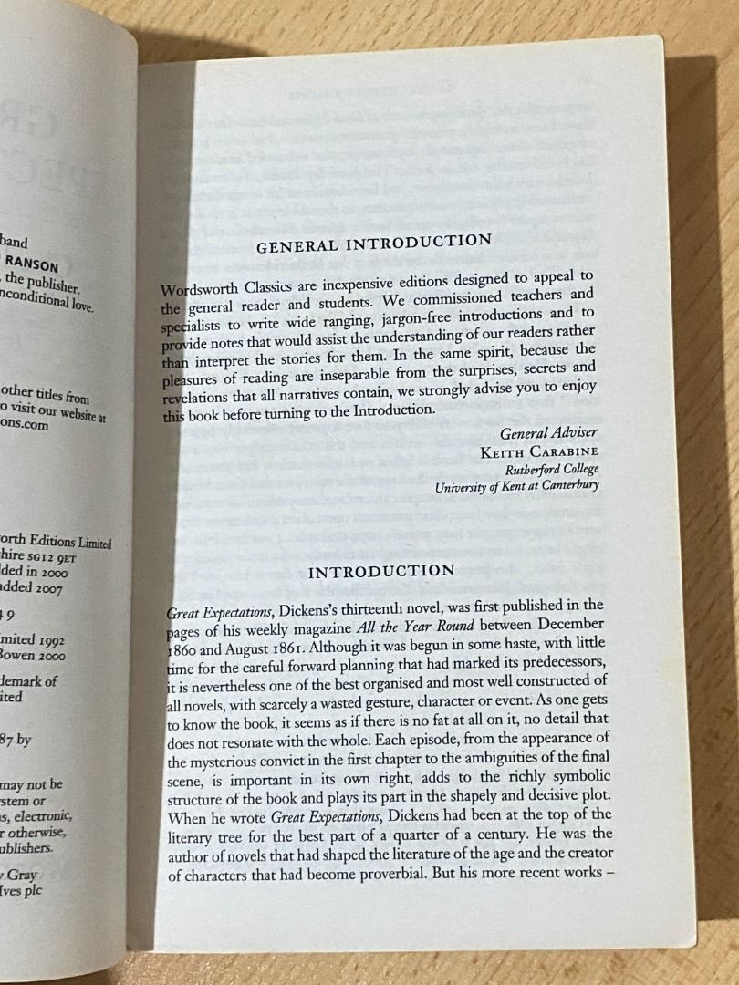 Great Expectations by Charles Dickens Wordsworth Classics Preloved Book ...
