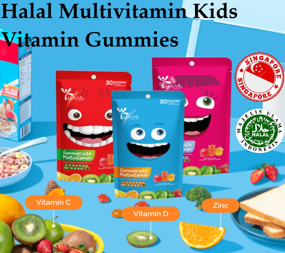 Halal Multivitamin Kids Vitamin Gummies - Vitamin C, D, Zinc ...
