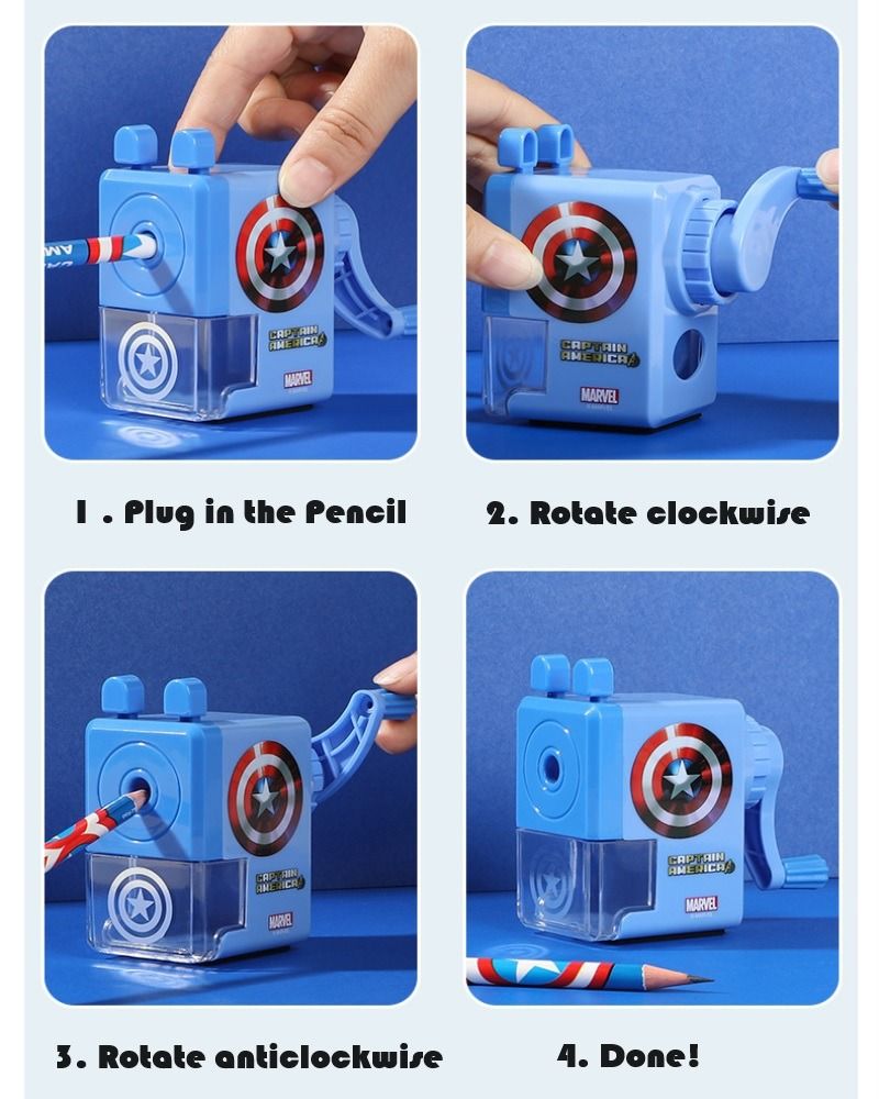 Hand Rolling Disney Marvel Cartoon Pencil Sharpener Elsa Spiderman Iron ...