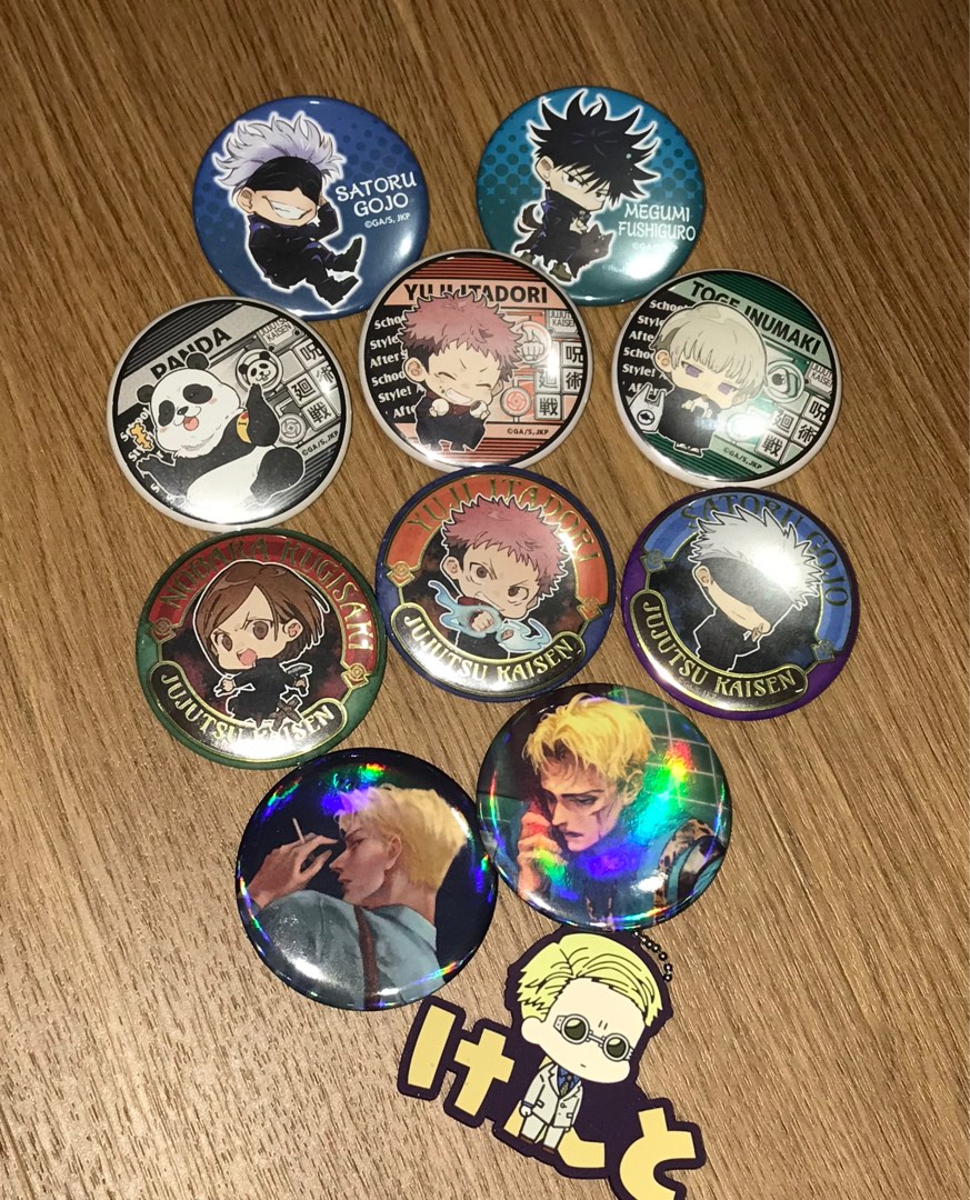 Jujutsu Kaisen Badges, Hobbies & Toys, Memorabilia & Collectibles, Fan ...