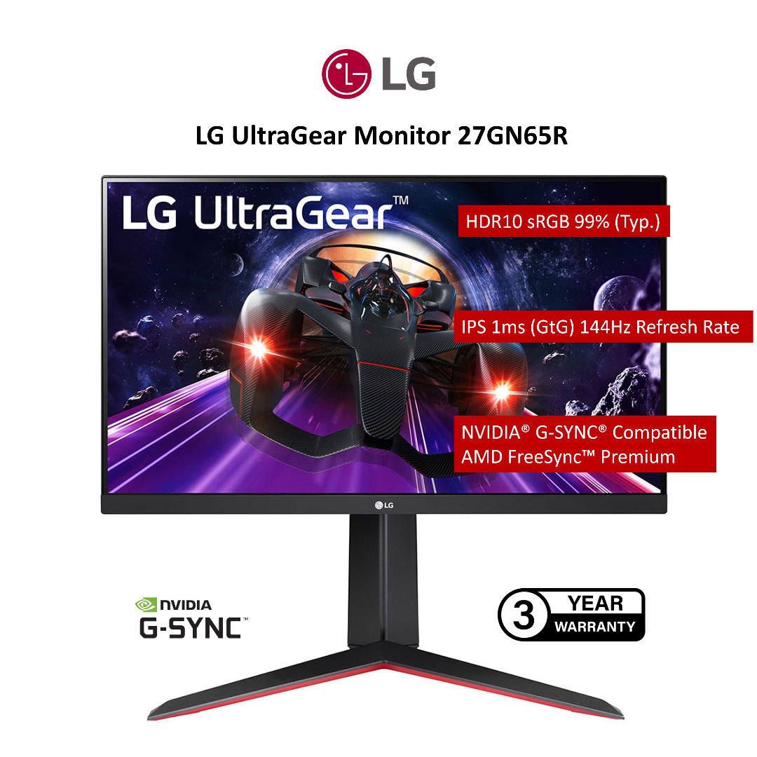 LG 27GN65R-B UltraGear 27-Inch FHD IPS Gaming Monitor with AMD FreeSync ...