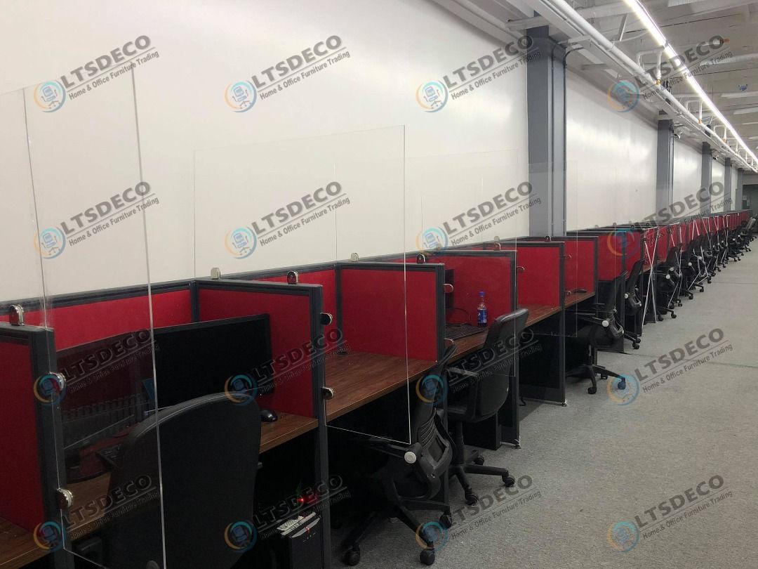 LINEAR CUBICLE WORKSTATION OFFICE PARTITION, Furniture & Home Living ...