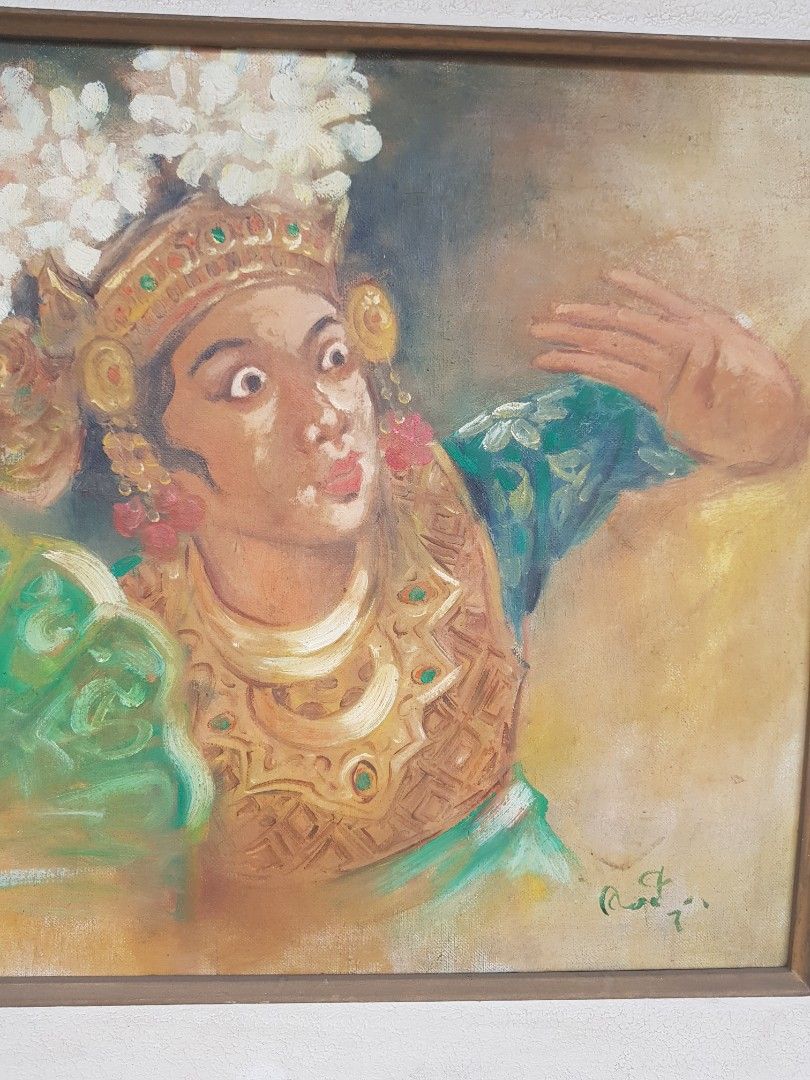 Lukisan penari bali antik, Antik, Pajangan di Carousell