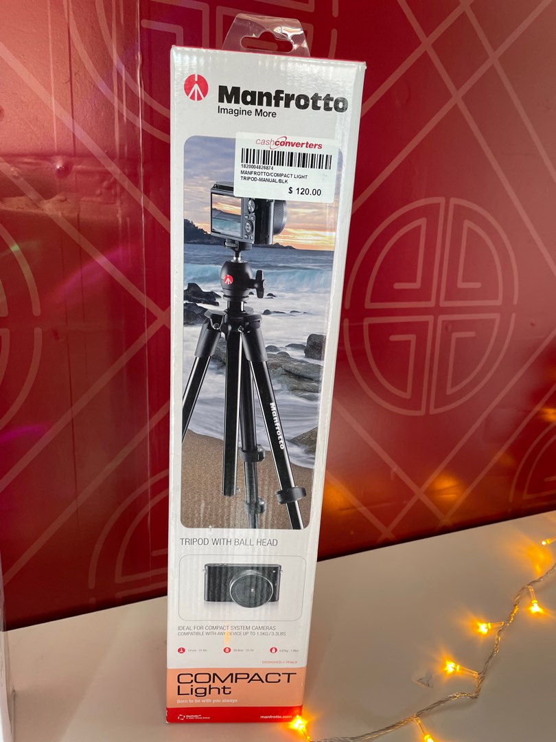 Manfrotto Compact Light Camera Tripod, Photography, Photography ...