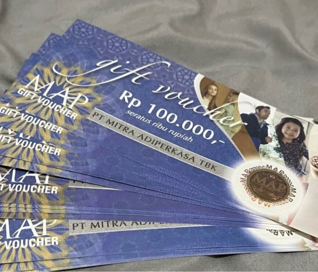 MAP voucher 10 @100k (total 1 juta), Tiket & Voucher, Kartu Hadiah ...