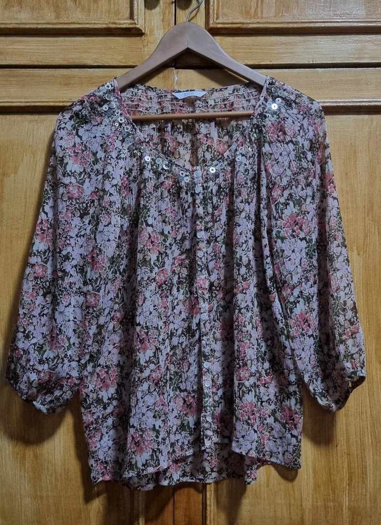 Marks & Spencer Floral, Women's Fashion, Tops, Blouses on Carousell