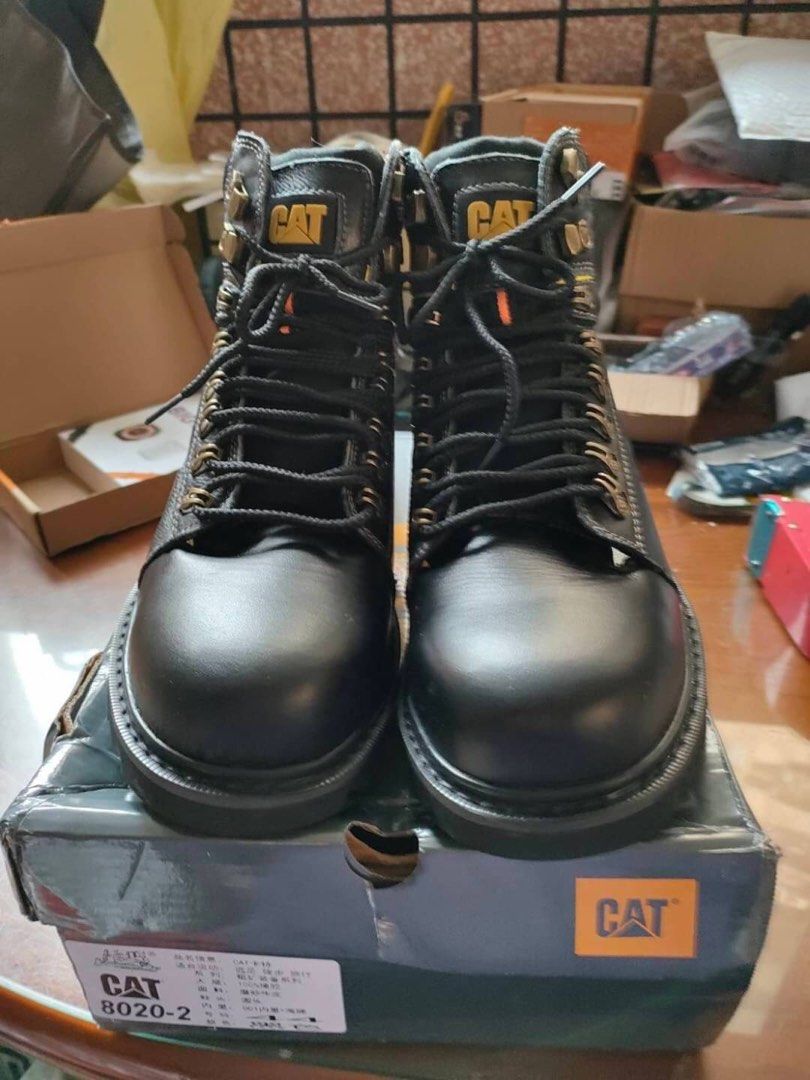 Men's CAT steel toe cap safety boots Construction boots 100% actual ...
