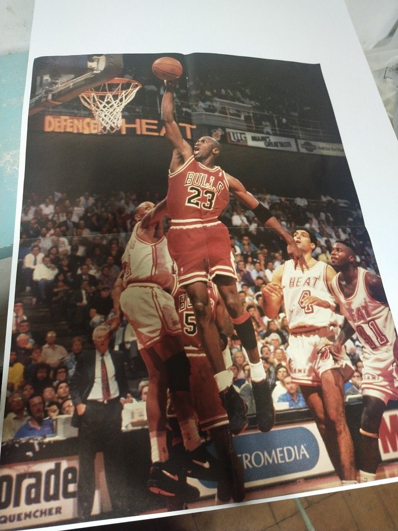 Michael Jordan/"SLAM DUNK"/Double-sided poster/Early 1990s era/21 by 16 ...