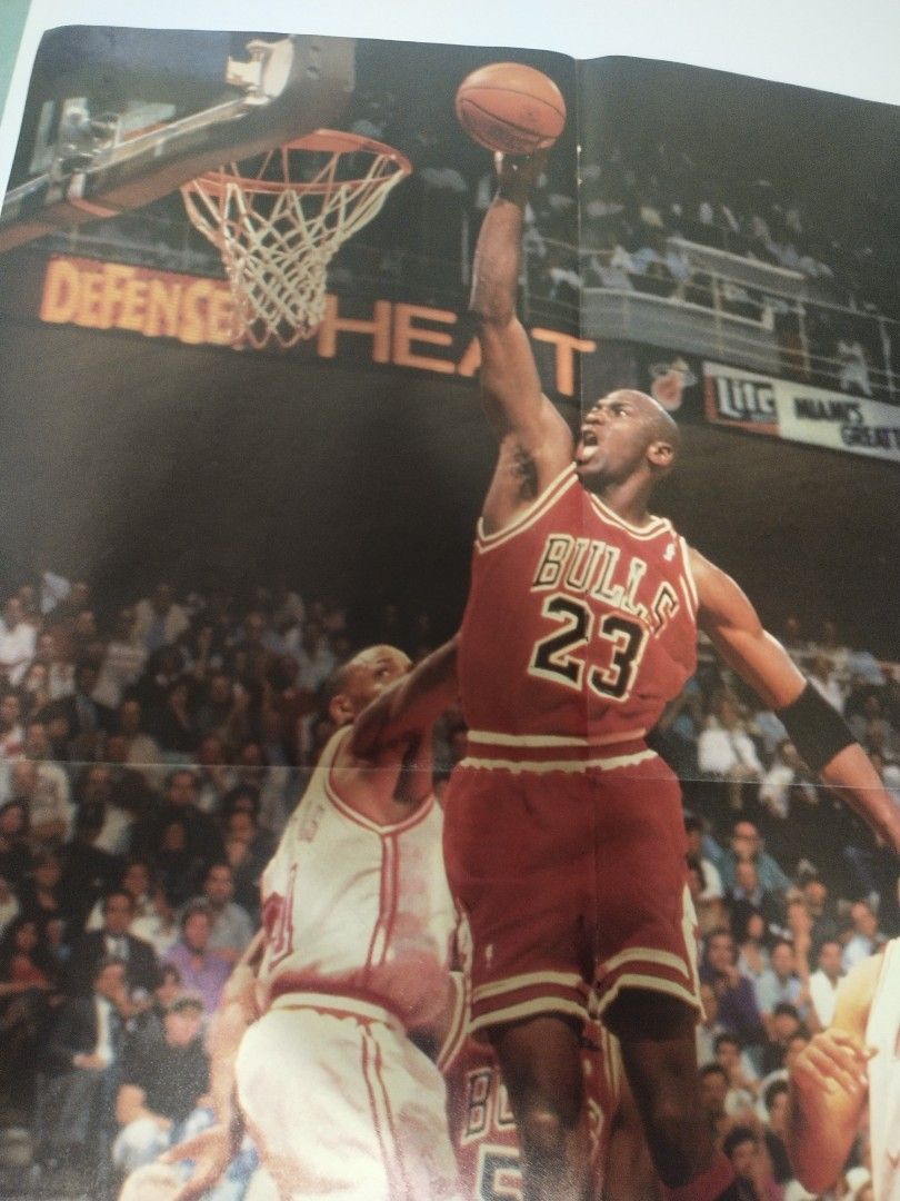 Michael Jordan/"SLAM DUNK"/Double-sided poster/Early 1990s era/21 by 16 ...