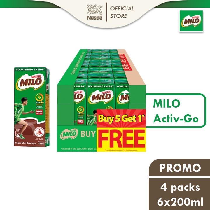 MILO UHT Chocolate Malt Packet Drink (5+1 Case), Food & Drinks ...