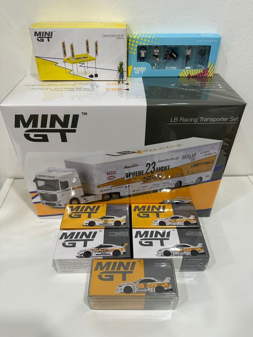 Mini GT 1/64 LB Racing Transporter Complete set with R35, S15 and ...