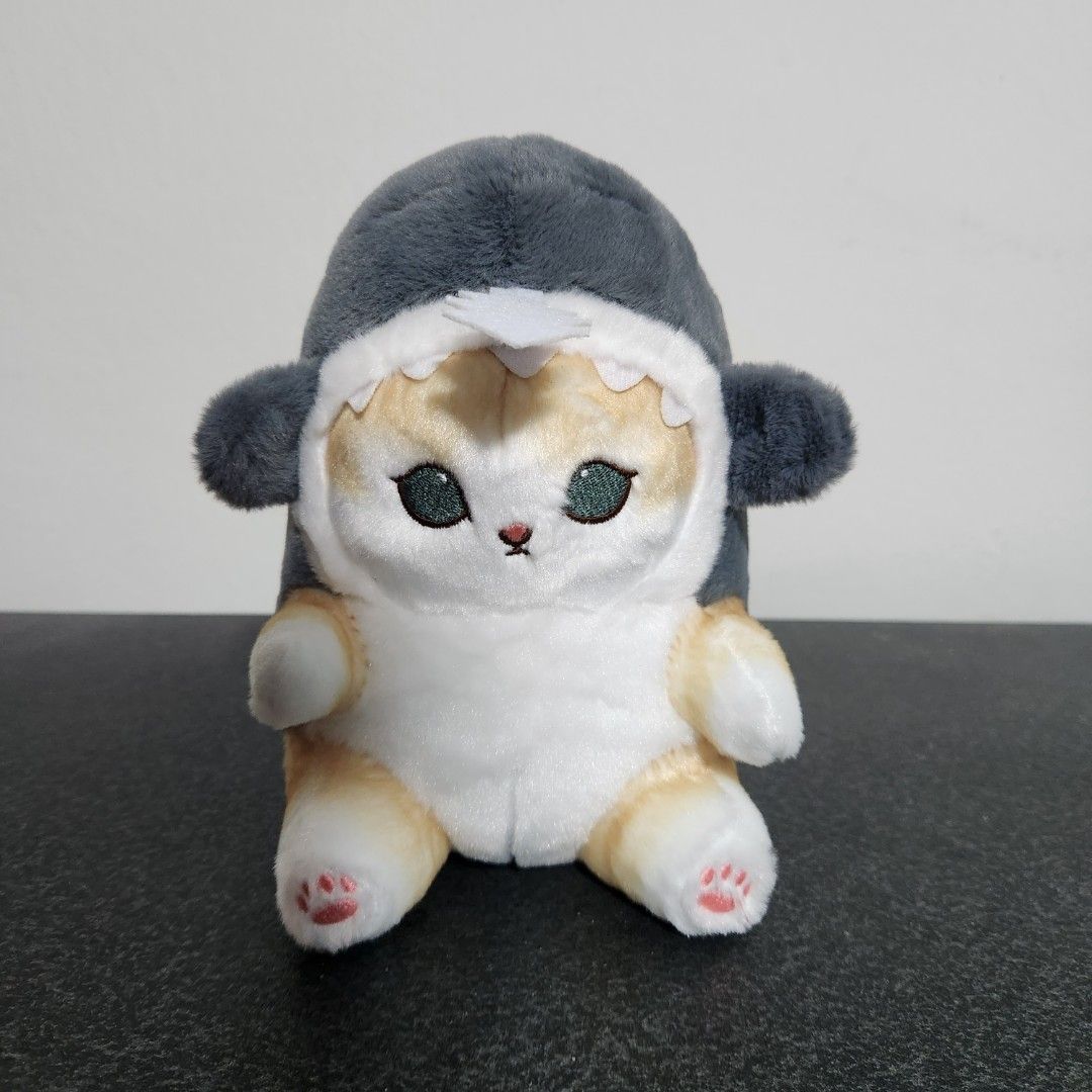 Mofusand Cat with Shark Hat Plush Toy, Hobbies & Toys, Toys & Games on ...