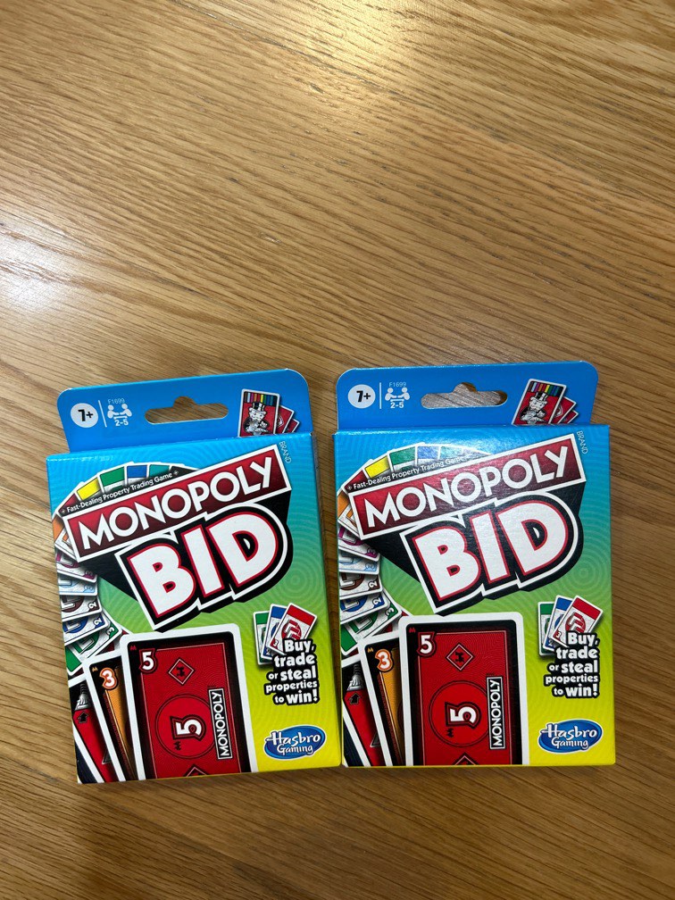 Monopoly Bid Card Game, Hobbies & Toys, Toys & Games on Carousell