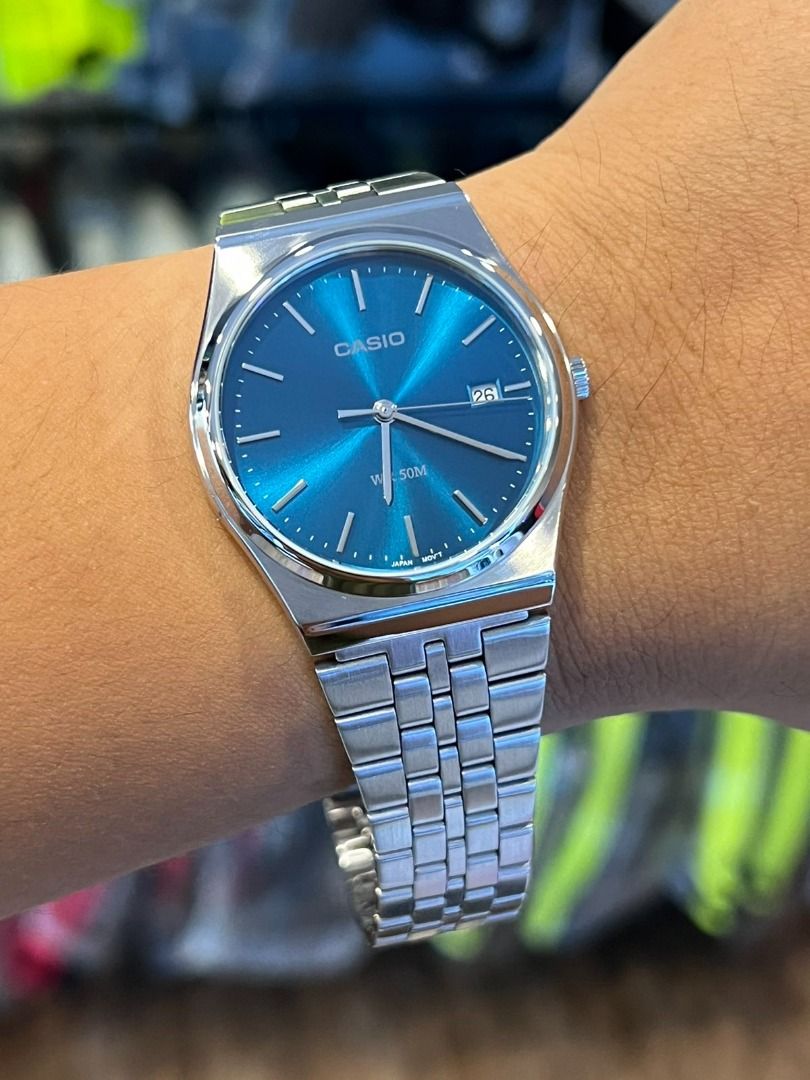 ORIGINAL CASIO Analog Blue Dial Stainless Steel Watch MTP-B145D-2AV, Luxury, Watches on Carousell