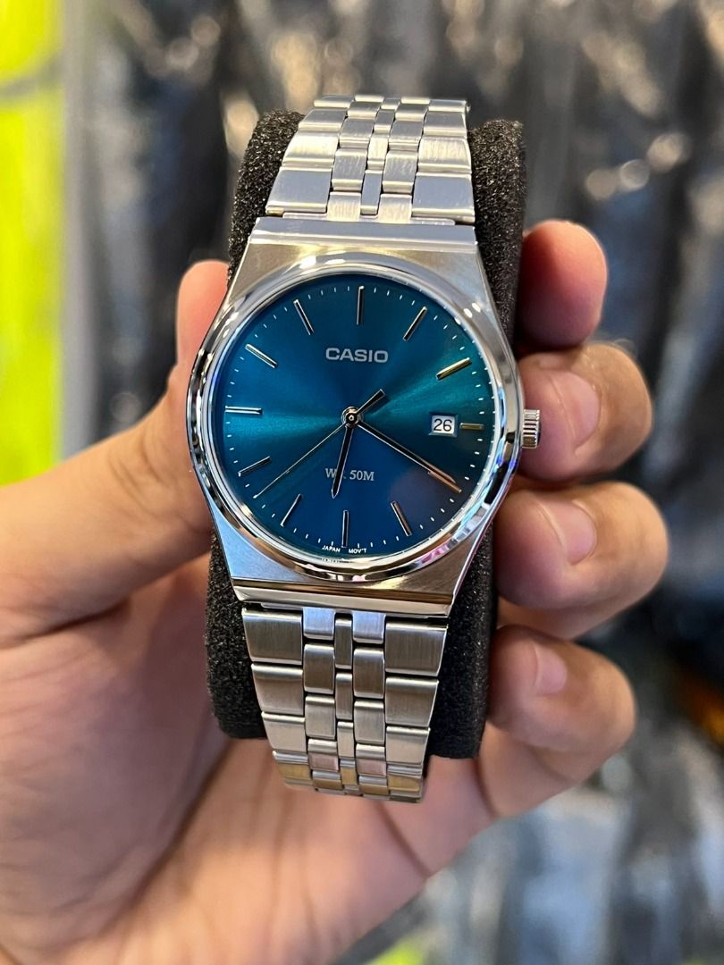 ORIGINAL CASIO Analog Blue Dial Stainless Steel Watch MTP-B145D-2AV, Luxury, Watches on Carousell
