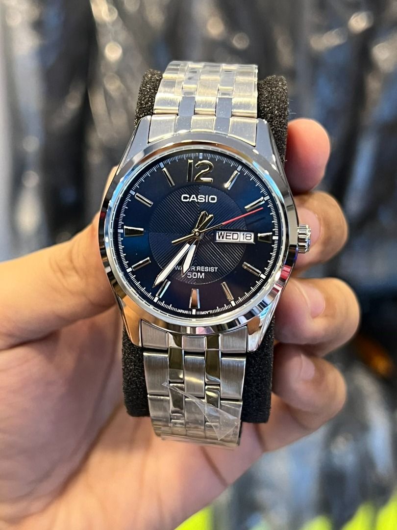 ORIGINAL CASIO Analog Blue Dial Men's Watch MTP-1335D-2AV, Luxury, Watches on Carousell