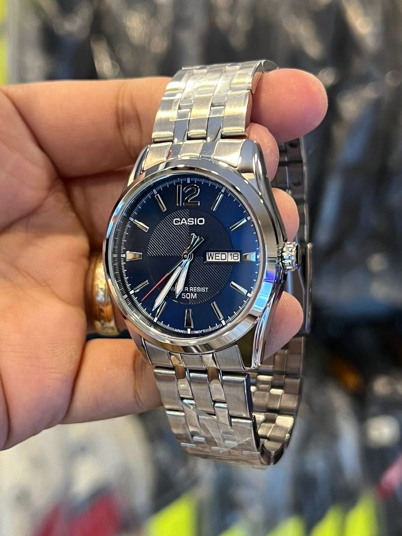 ORIGINAL CASIO Analog Blue Dial Men's Watch MTP-1335D-2AV, Luxury, Watches on Carousell