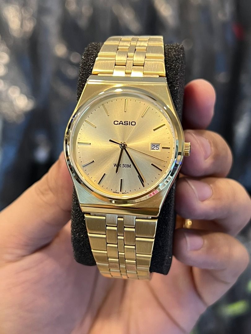 ORIGINAL CASIO Analog Gold Stainless Steel Watch MTP-B145G-9AV, Luxury, Watches on Carousell