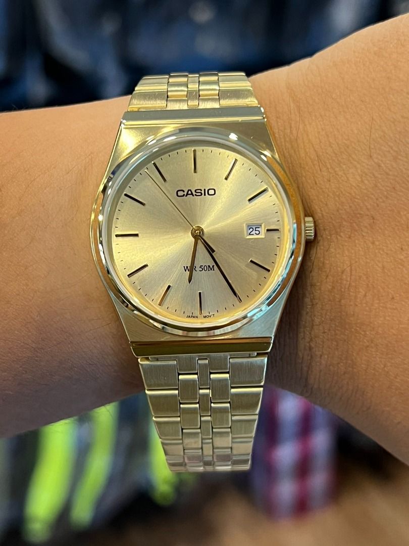 ORIGINAL CASIO Analog Gold Stainless Steel Watch MTP-B145G-9AV, Luxury, Watches on Carousell