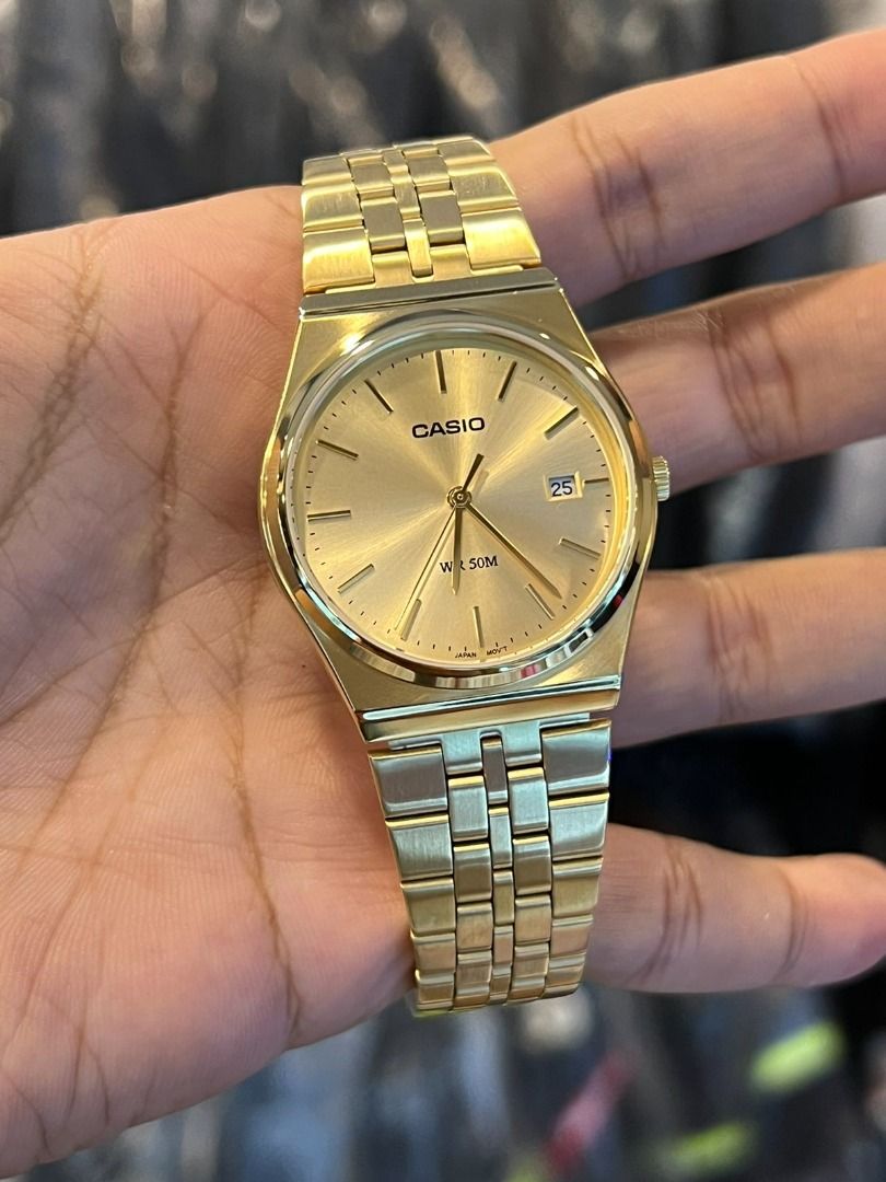 ORIGINAL CASIO Analog Gold Stainless Steel Watch MTP-B145G-9AV, Luxury ...