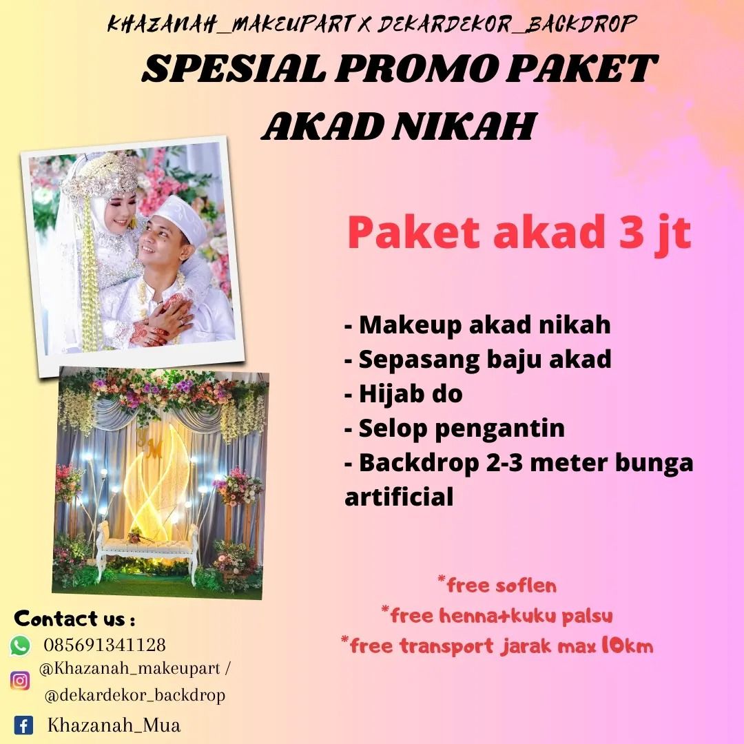 Paket akad nikah murah MUA busana dan fotogpraher, Jasa, Beauty ...