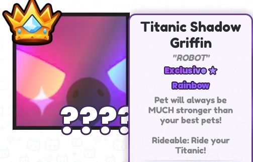 PET SIMULATOR 99 - RAINBOW TITANIC SHADOW GRIFFIN, Video Gaming, Gaming ...