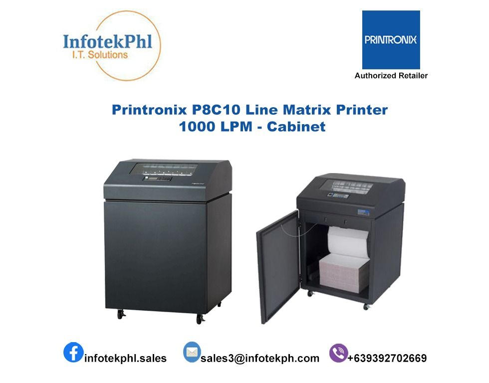 Printronix P8C10 Line Matrix Printer 1000 LPM - Cabinet, Computers ...
