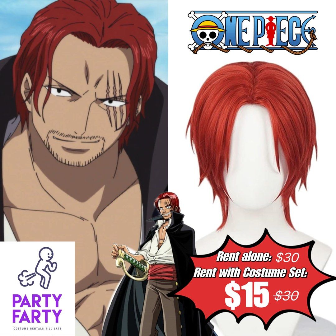 ⭐️RENTAL: ONE PIECE Shanks Anime Cosplay Wig, Lifestyle Services, Event ...