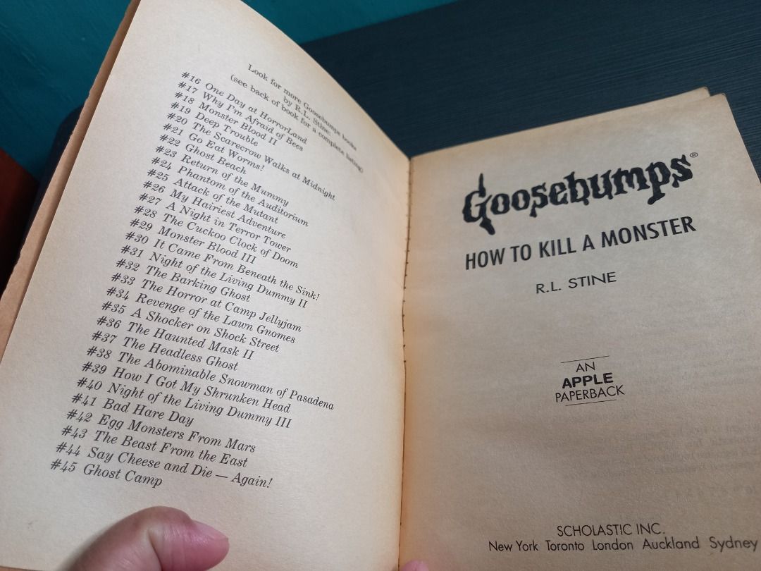 R.L. Stine Goosebumps How To Kill A Monster Book, Hobbies & Toys, Books ...