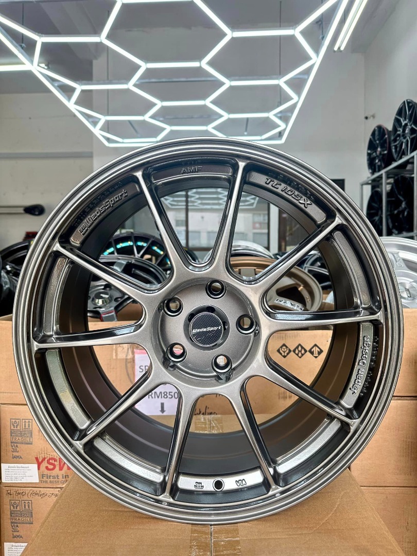 SPORT Rim TC105X FLOW FORMING 18" MK7 MK8 PASSAT TT CIVIC CHR HRV CRV CX5 X70 X50 VELLFIRE, Auto ...
