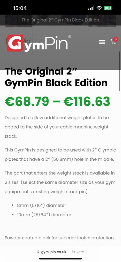 The Original 2″ GymPin Black Edition, Sports Equipment, Other Sports ...