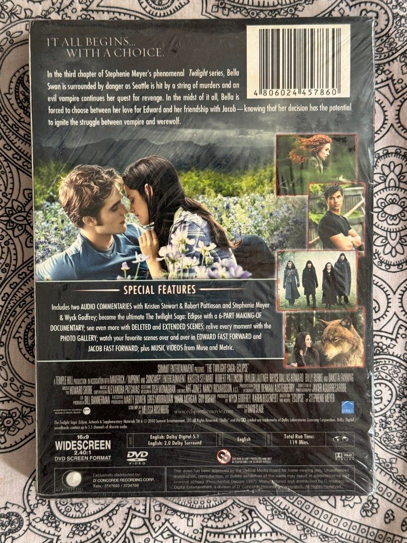 Twilight Eclipse 2-Disc Special Edition DVD, Hobbies & Toys, Music ...