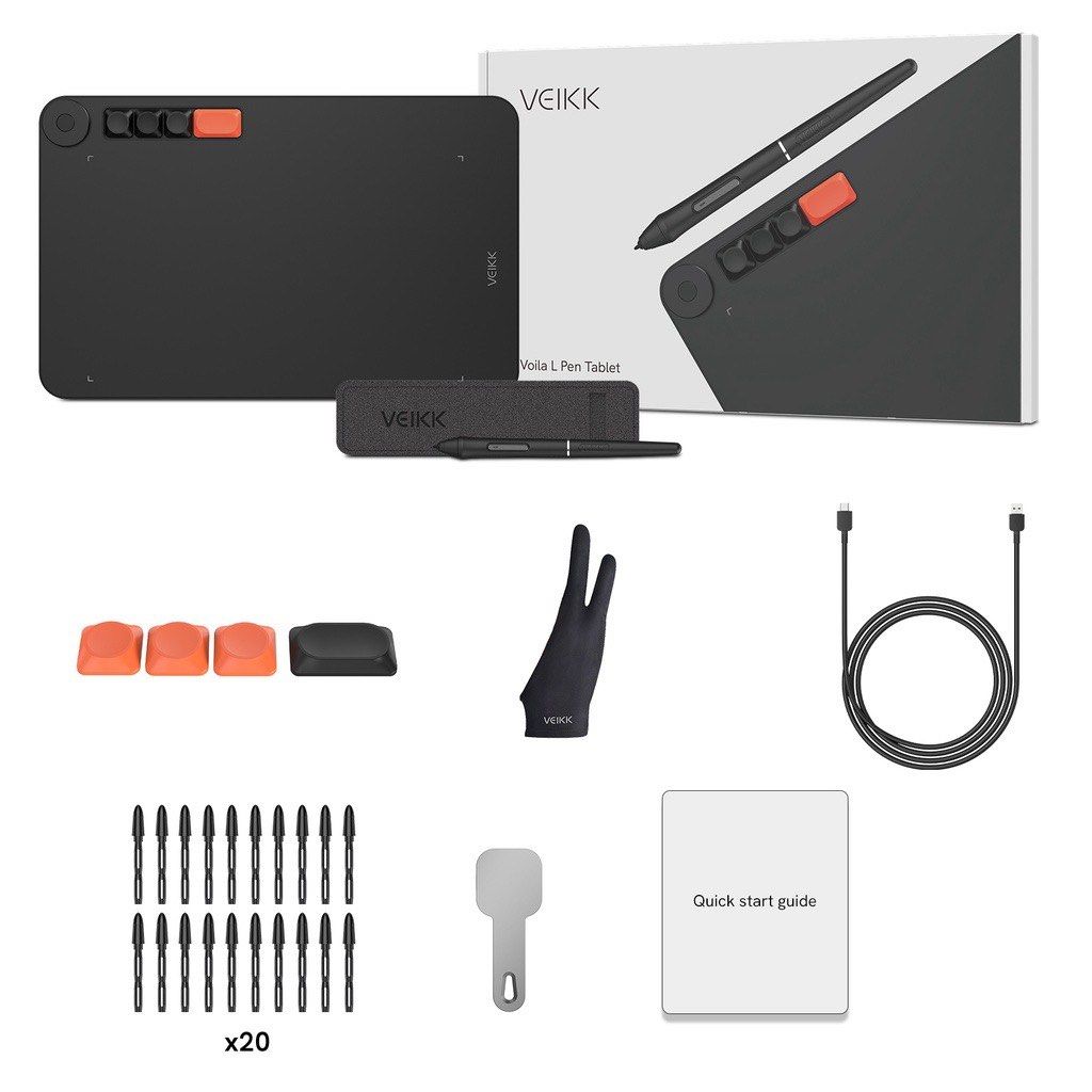 VEIKK Voila L Drawing Tablet 10x6 Inch Digital Graphics Tablet With 4 ...