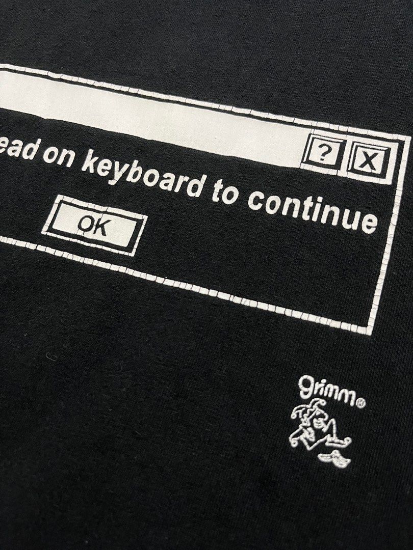 Vintage Grimm x Smash Head on Keyboard to Continue Statement Tee, Men's ...