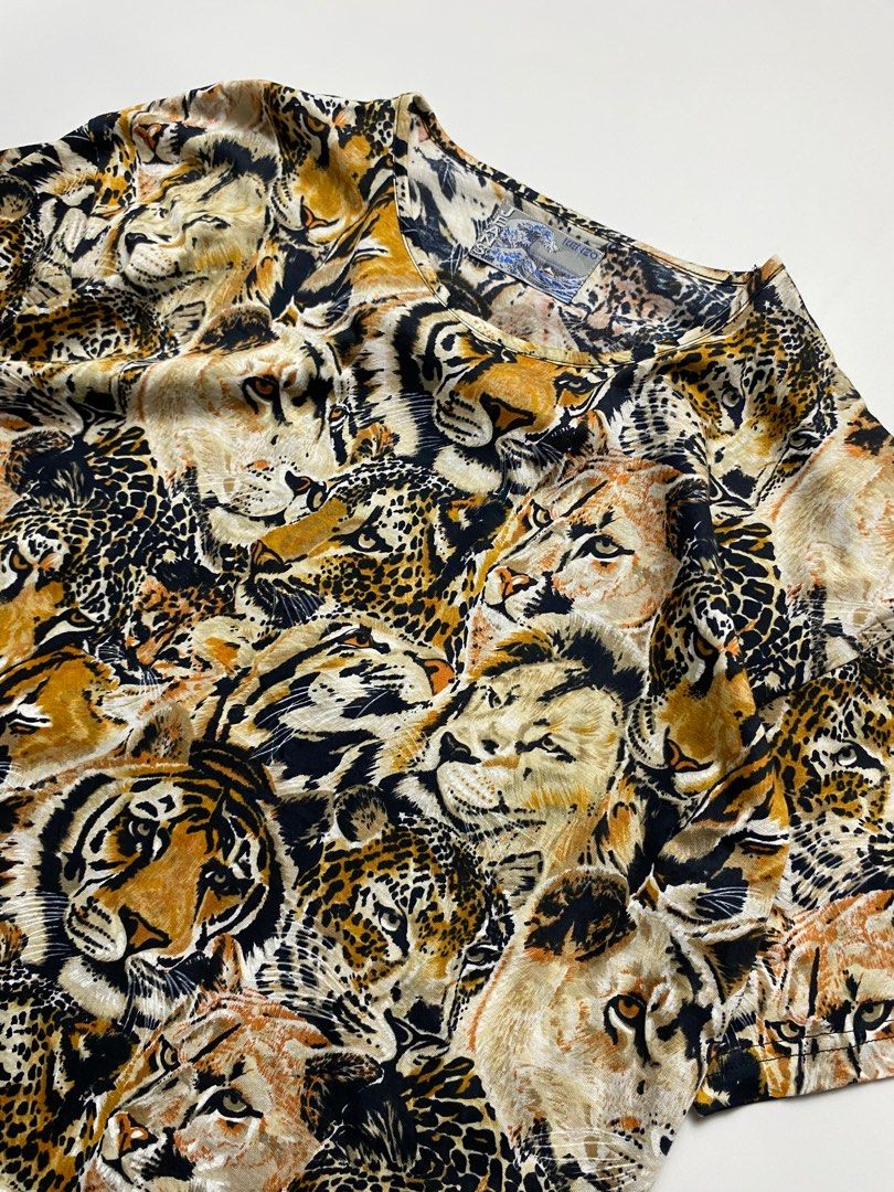 VINTAGE KENZO JEANS TIGER ANIMAL PRINT, Luxury, Apparel on Carousell