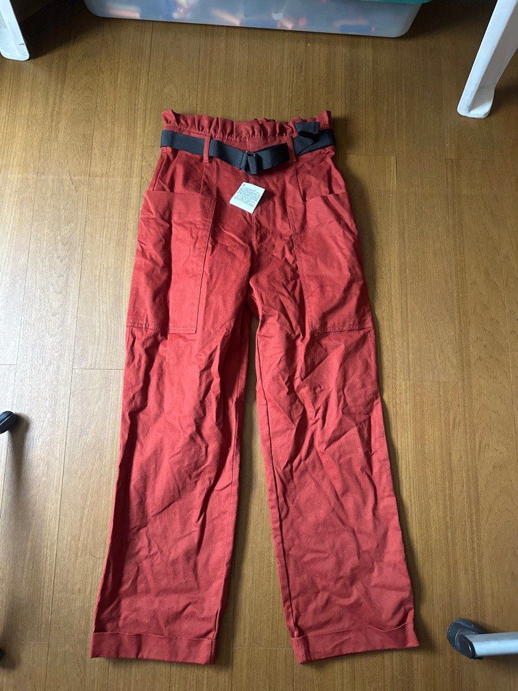 Zara red pants, Women's Fashion, Bottoms, Other Bottoms on Carousell