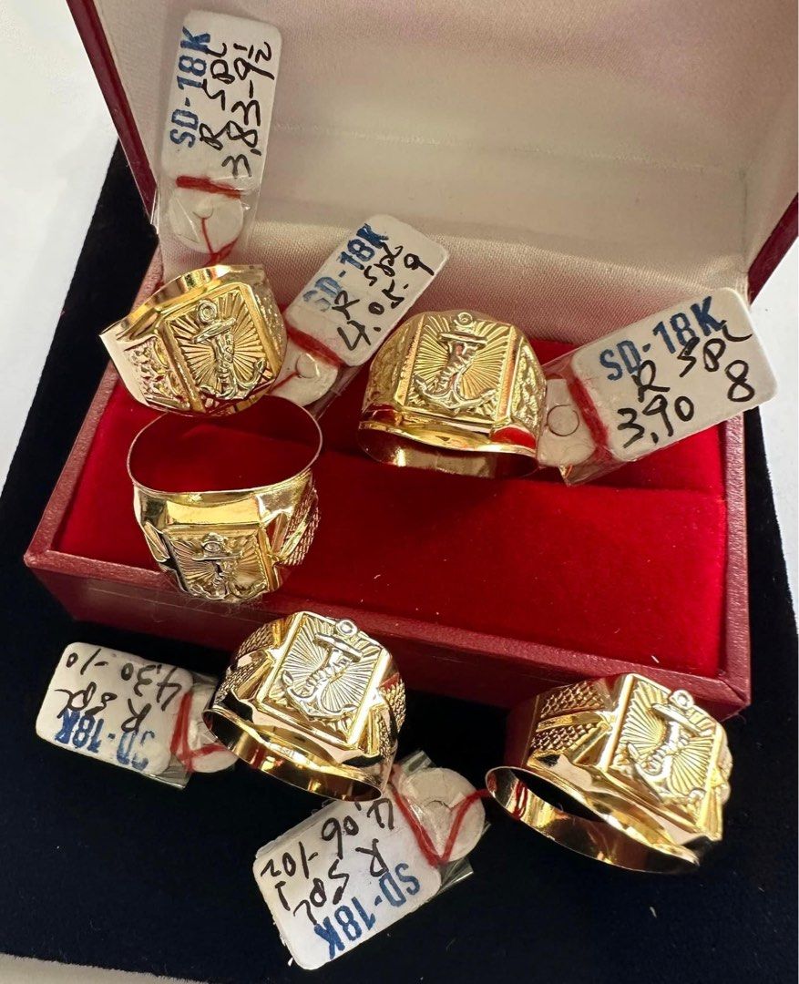 18K Saudi Gold mens ring, Women's Fashion, Jewelry & Organizers, Rings ...