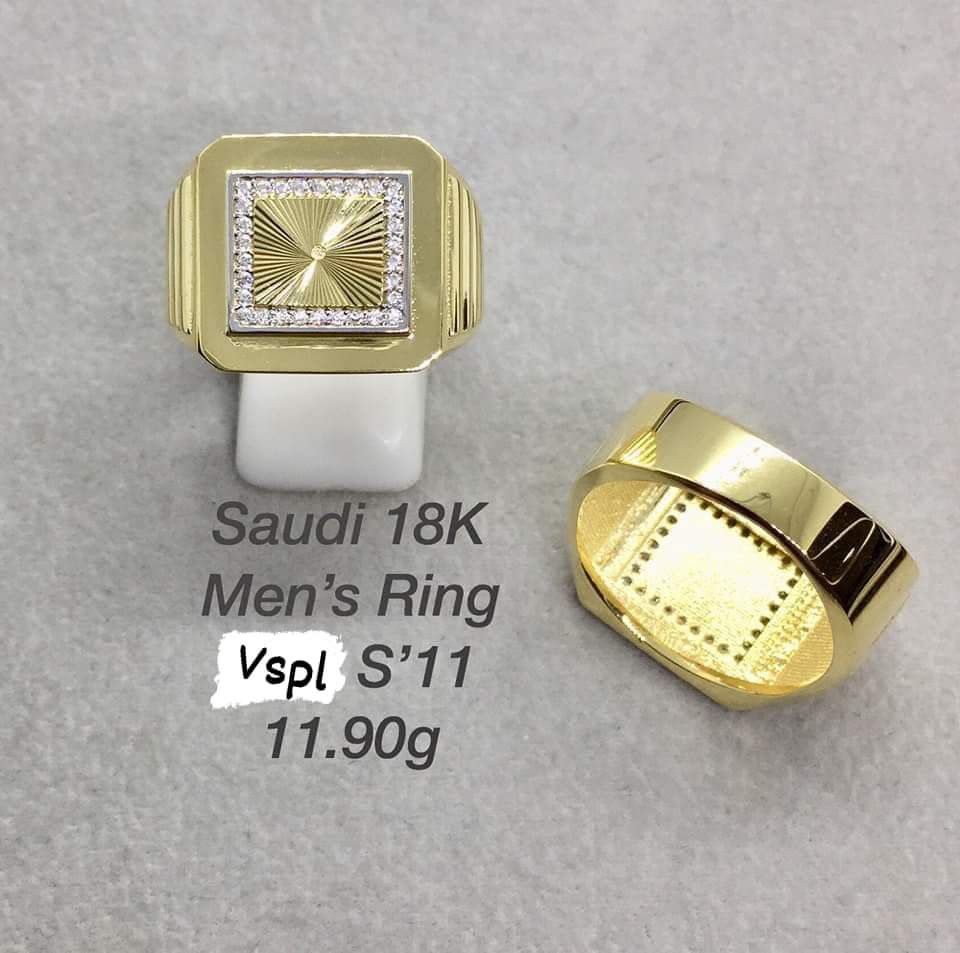 18K Saudi Gold mens ring, Women's Fashion, Jewelry & Organizers, Rings ...