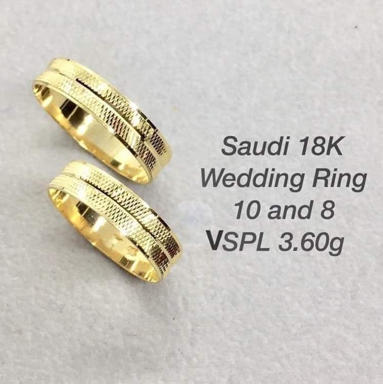 18K Saudi Gold wedding ring, Women's Fashion, Jewelry & Organizers ...