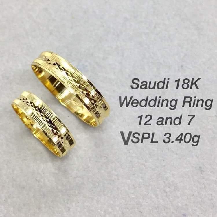 18K Saudi Gold wedding ring, Women's Fashion, Jewelry & Organizers ...